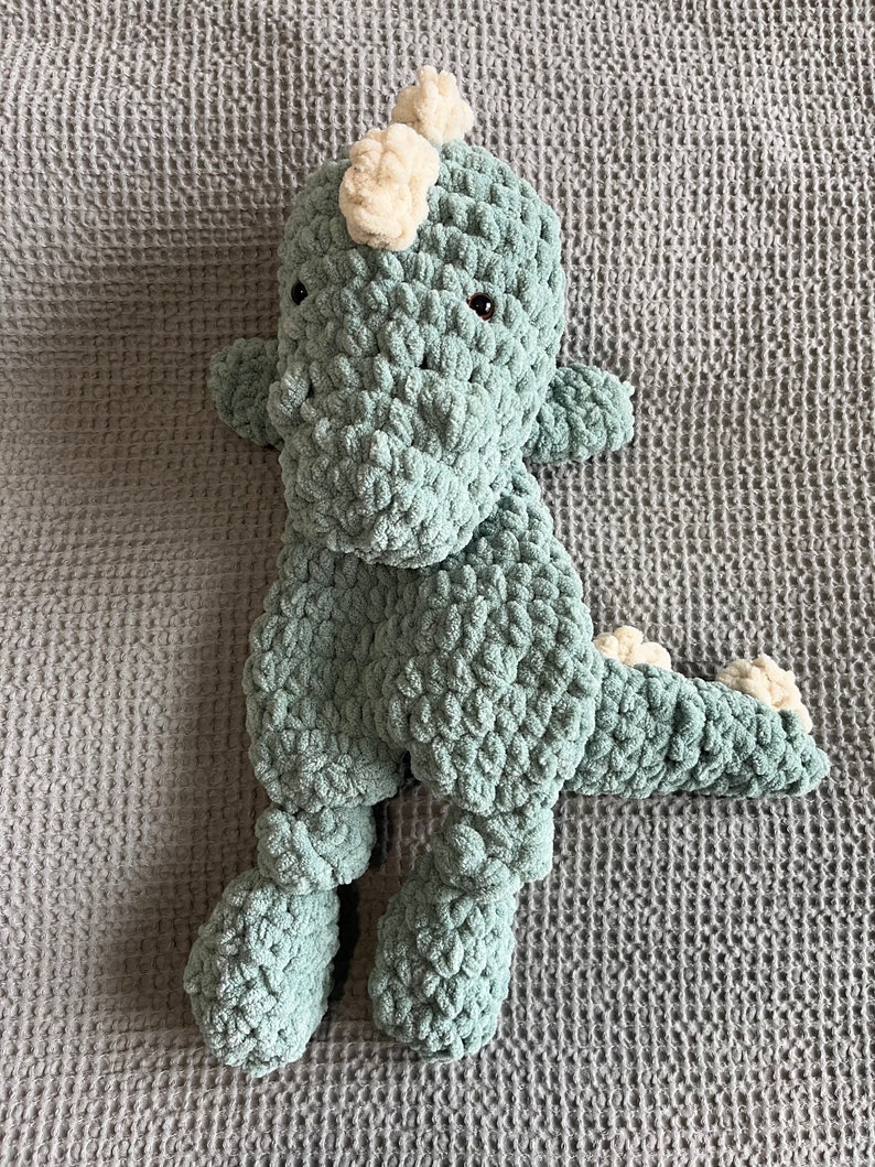 Made to Order - Crochet Dinosaur Lovey, Soft Stuffed Animal for ...
