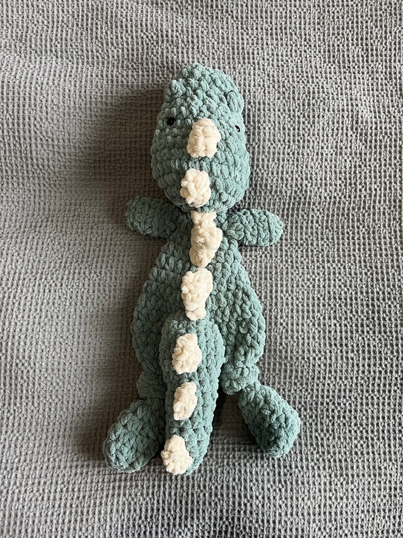 Made to Order - Crochet Dinosaur Lovey, Soft Stuffed Animal for ...