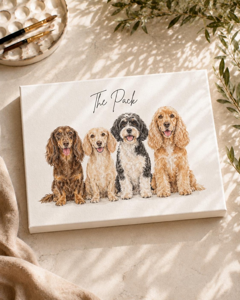 Custom Watercolor Dog Portrait, Hand-painted Pet Keepsake, Gallery ...