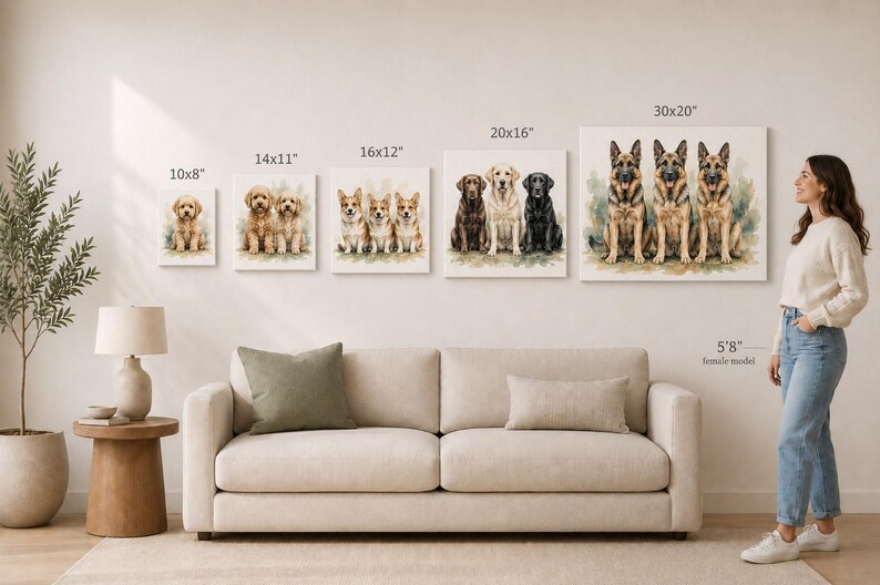 Custom Watercolor Dog Portrait, Hand-painted Pet Keepsake, Gallery ...