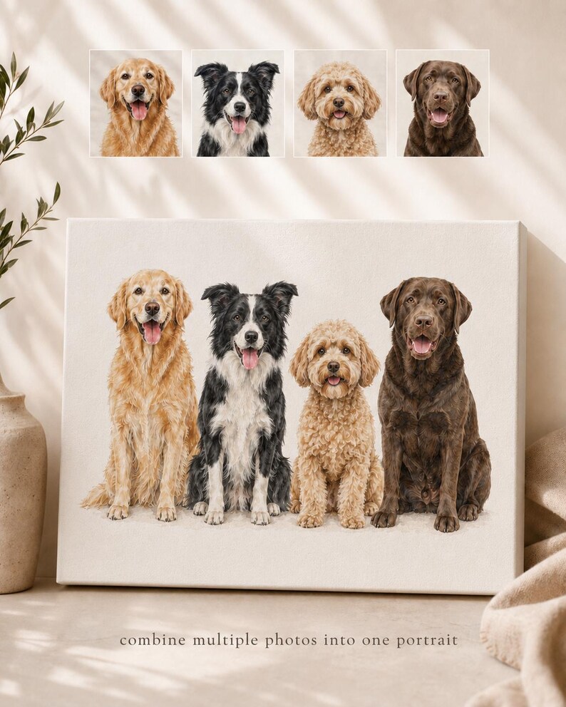 Custom Watercolor Dog Portrait, Hand-painted Pet Keepsake, Gallery ...