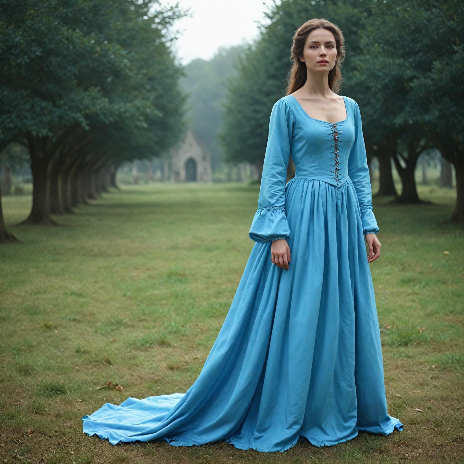 Women Reniassance Blue Medieval Gown | Elegant Medieval Laceup Maxi ...