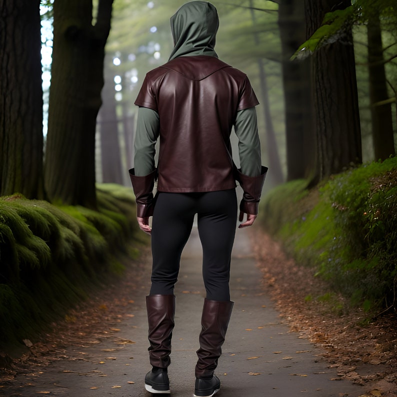 Assassin Men Viking Cosplay Costume Medieval Leather Vest Costume ...