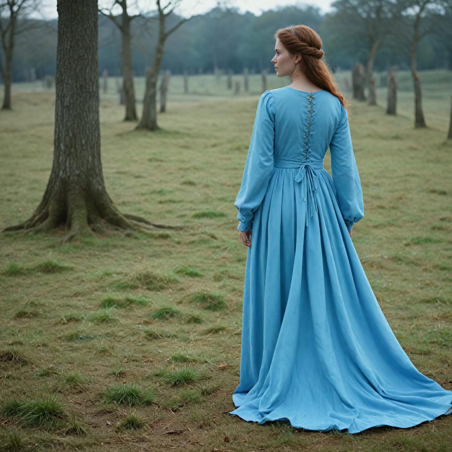 Women Reniassance Blue Medieval Gown | Elegant Medieval Laceup Maxi ...