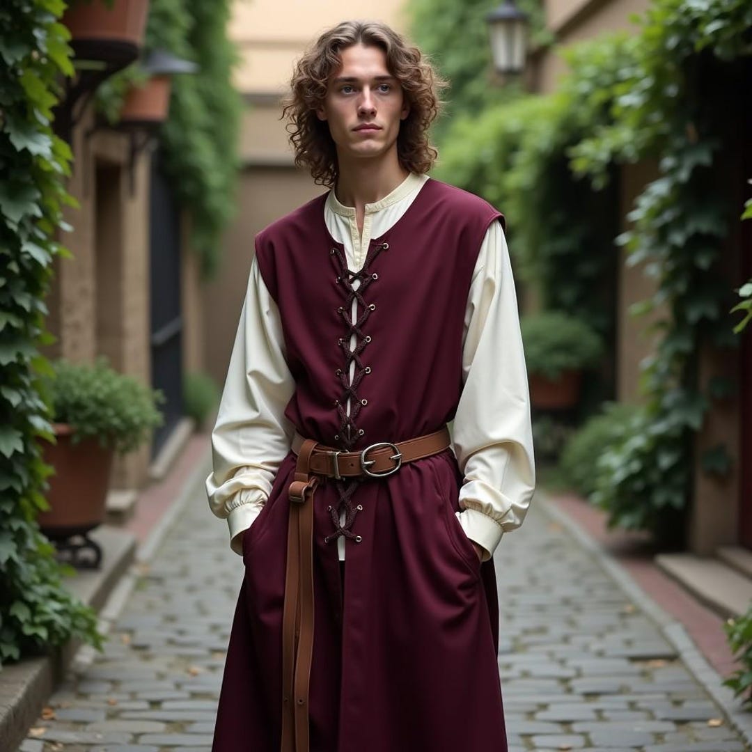 Men Renaissance Viking Surcoat | Knight LARP Costume | Festival Warrior ...