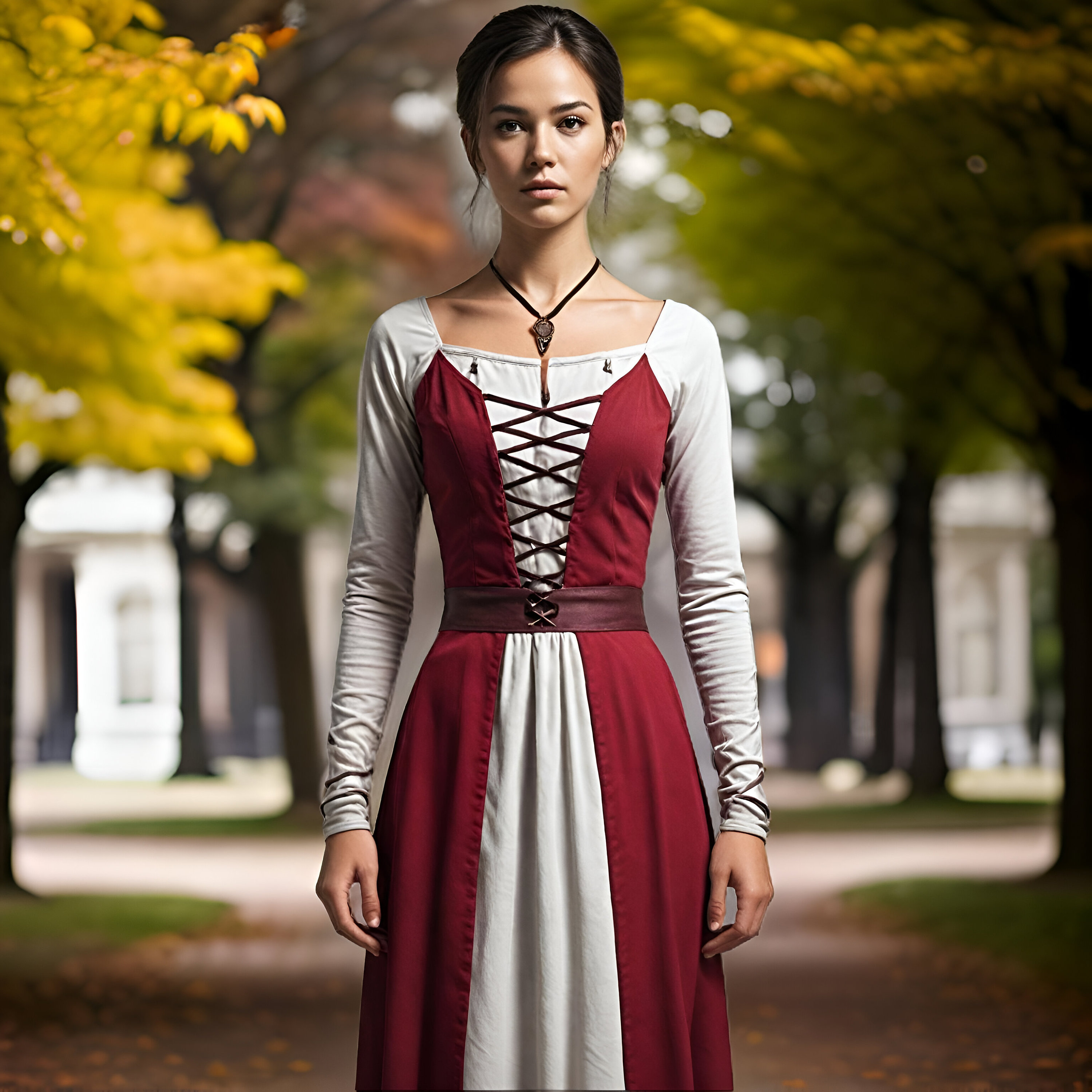 Stunning Women's Viking Dress Elegant Red Medieval Costume Stylish ...