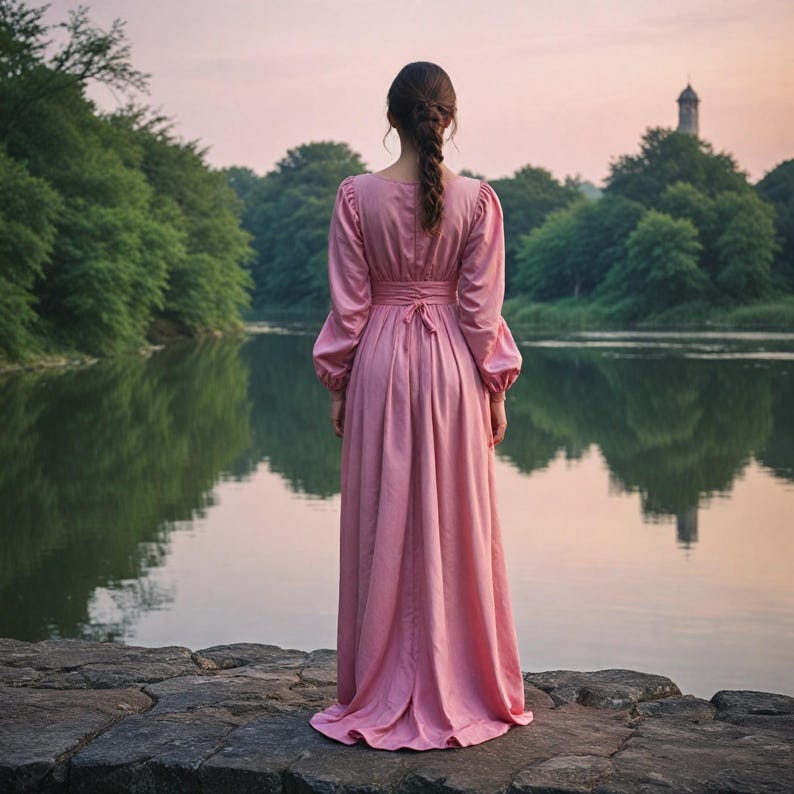Victorian Medieval Pink Gown for Women | Renaissance Inspired Viking ...