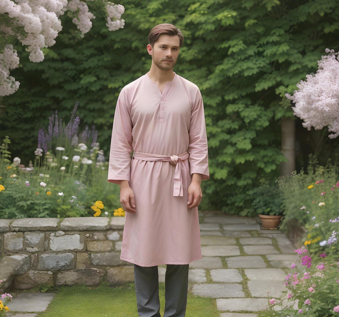 Noble Pastel Pink Viking Tunic for Men Medieval Renaissance Norse ...