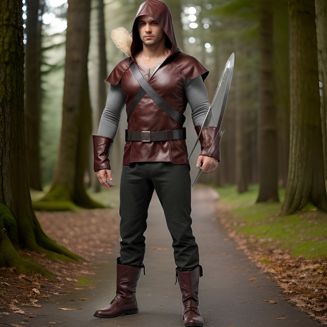 Assassin Men Viking Cosplay Costume Medieval Leather Vest Costume ...