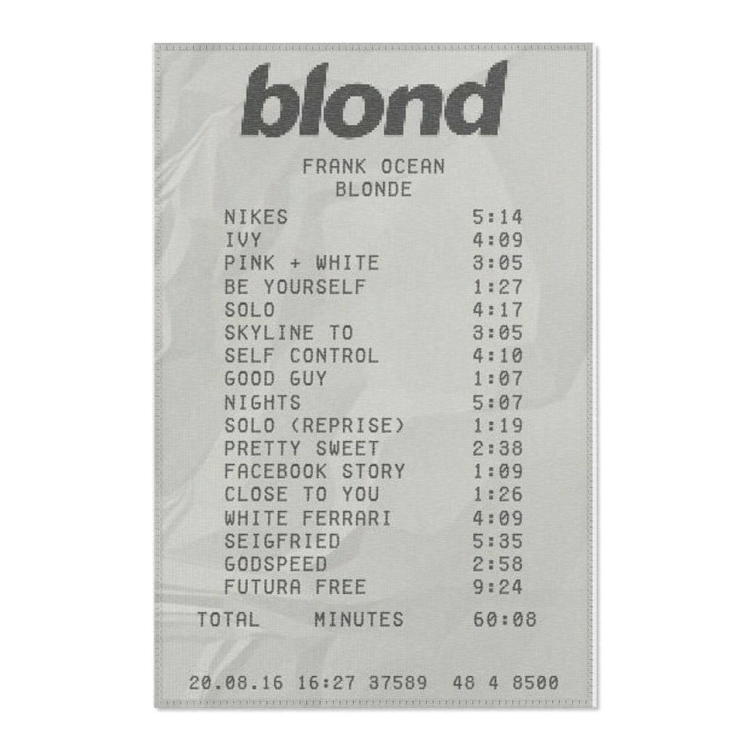Frank Ocean Blonde Album Receipt Area Rugs - Etsy Australia