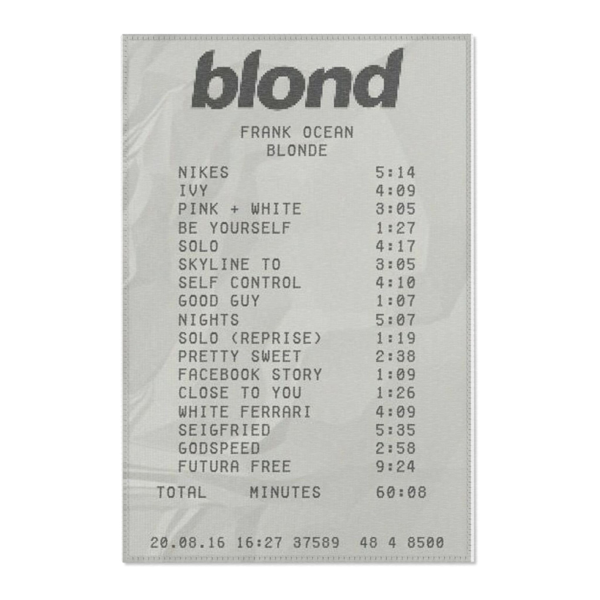 Frank Ocean Blonde Album Receipt Area Rugs - Etsy