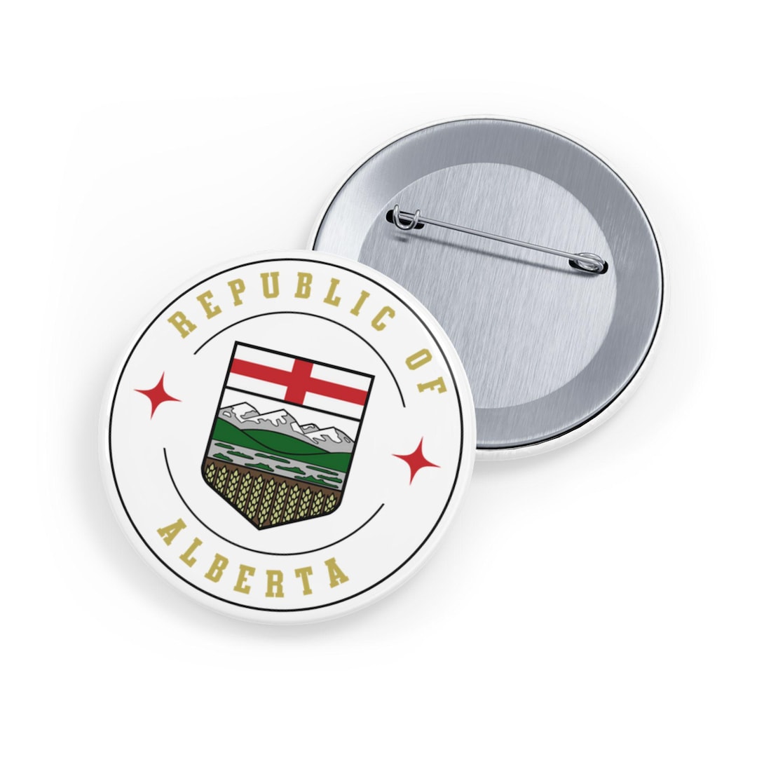 Republic of Alberta Pin, Round Button Lapel Pin for Albertan ...