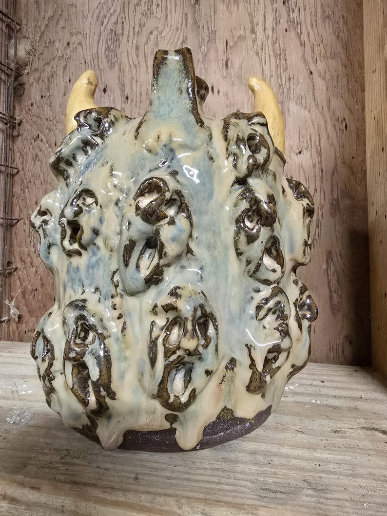 Handmade Devil Face Jug - Etsy
