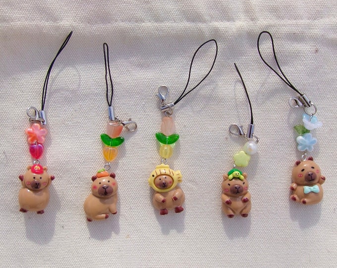Mini Capybara capybathra Yuzu Polymer Clay Phone Charm - Etsy