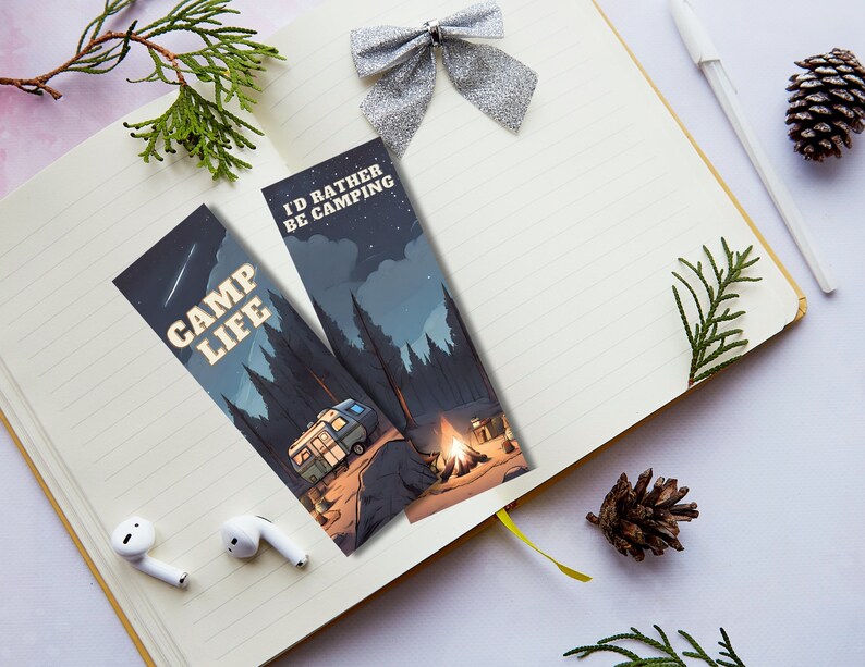 Camping Bookmarks PDF, Digital Download, 10 Bookmarks Front and Back ...