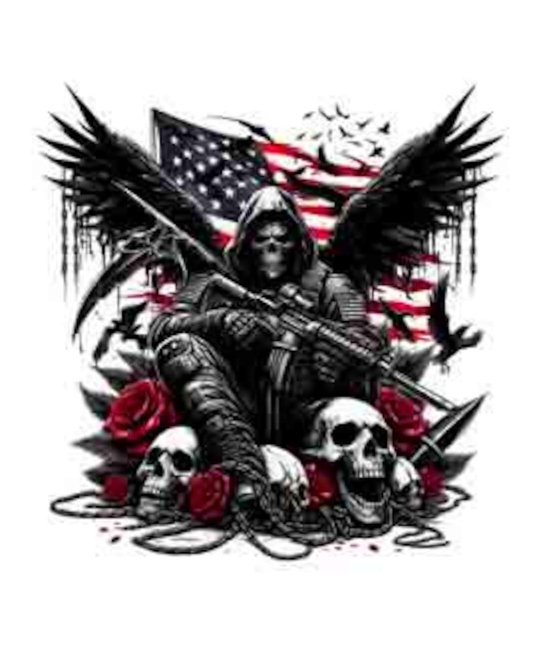 American Patriot Soldier - Skull Grim Reaper , Army Military Digital ...