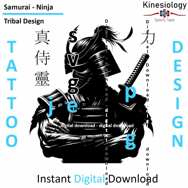 Samurai Ninja - Digital Art Collection | PNG, JPEG & SVG | Instant ...