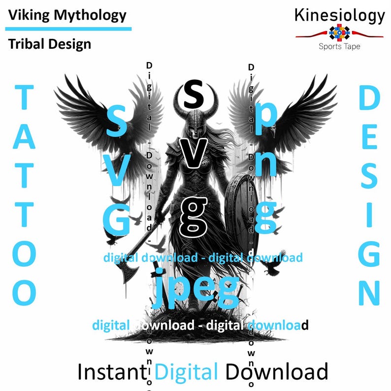 Viking Cursed Digital Art Collection PNG JPEG & SVG Tribal Tattoo ...