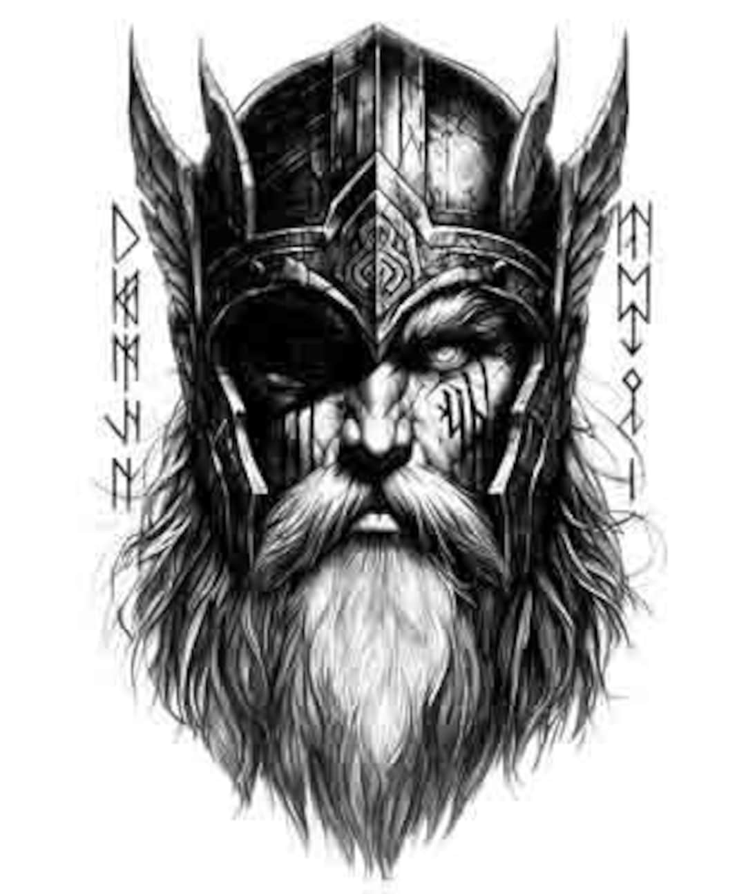 Viking Warrior Odin Digital Art PNG JPEG & SVG Tribal Tattoo Download ...