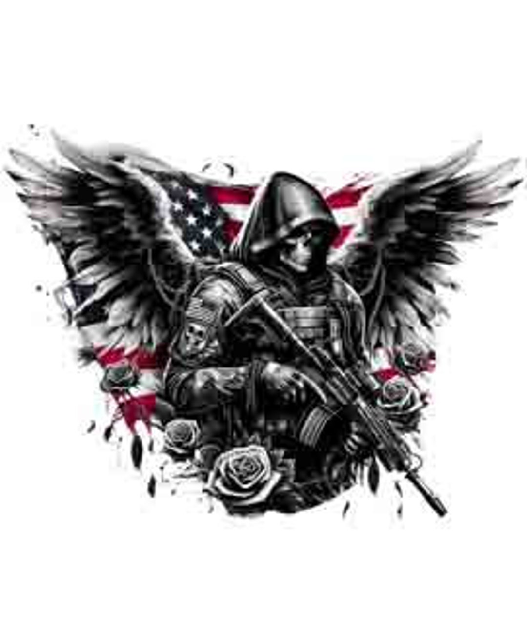 American Patriot Soldier Skull Grim Reaper , Army Military Digital Art ...