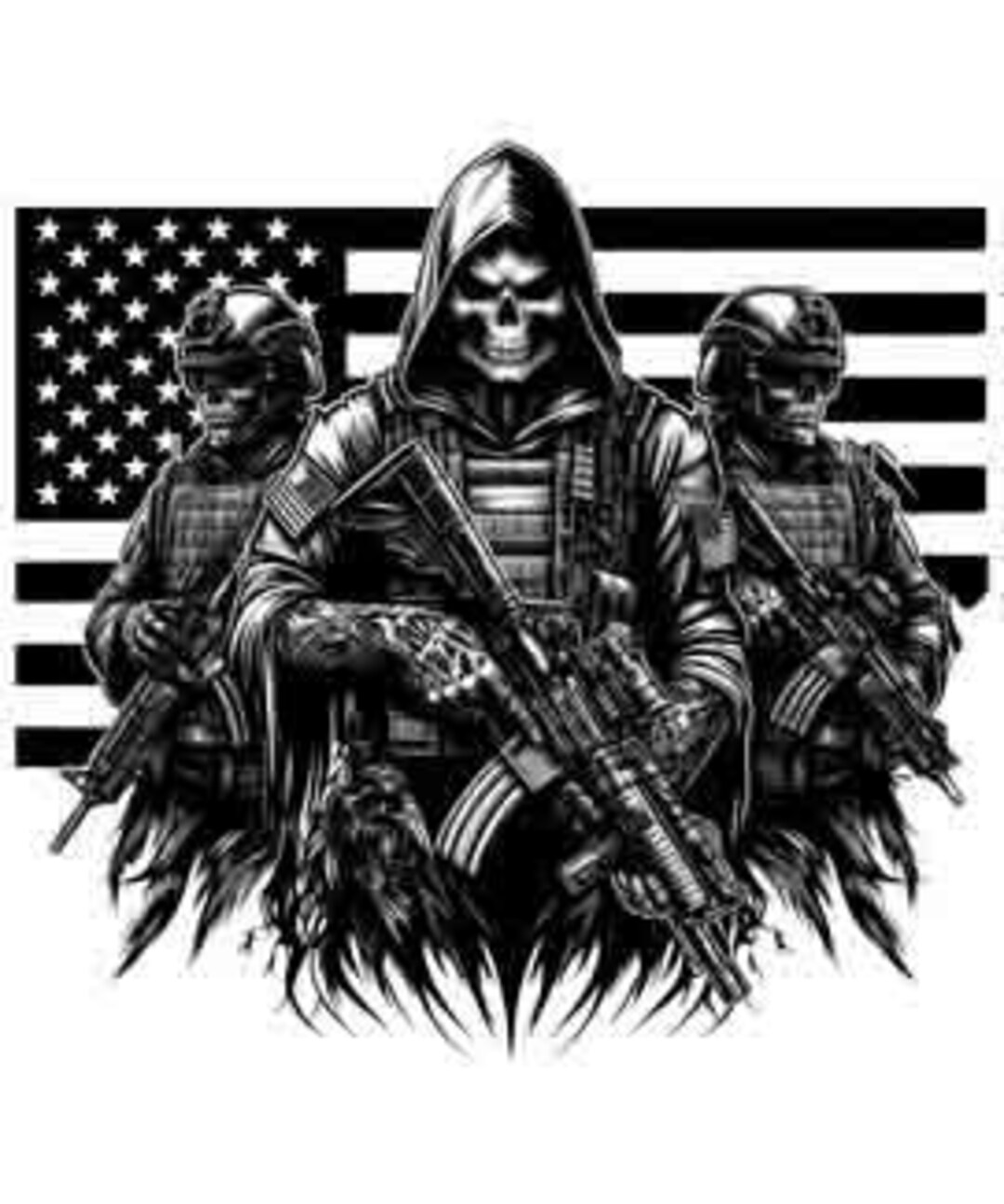 American Patriot Grim Reaper Soldier Army Military Digital Art | PNG ...