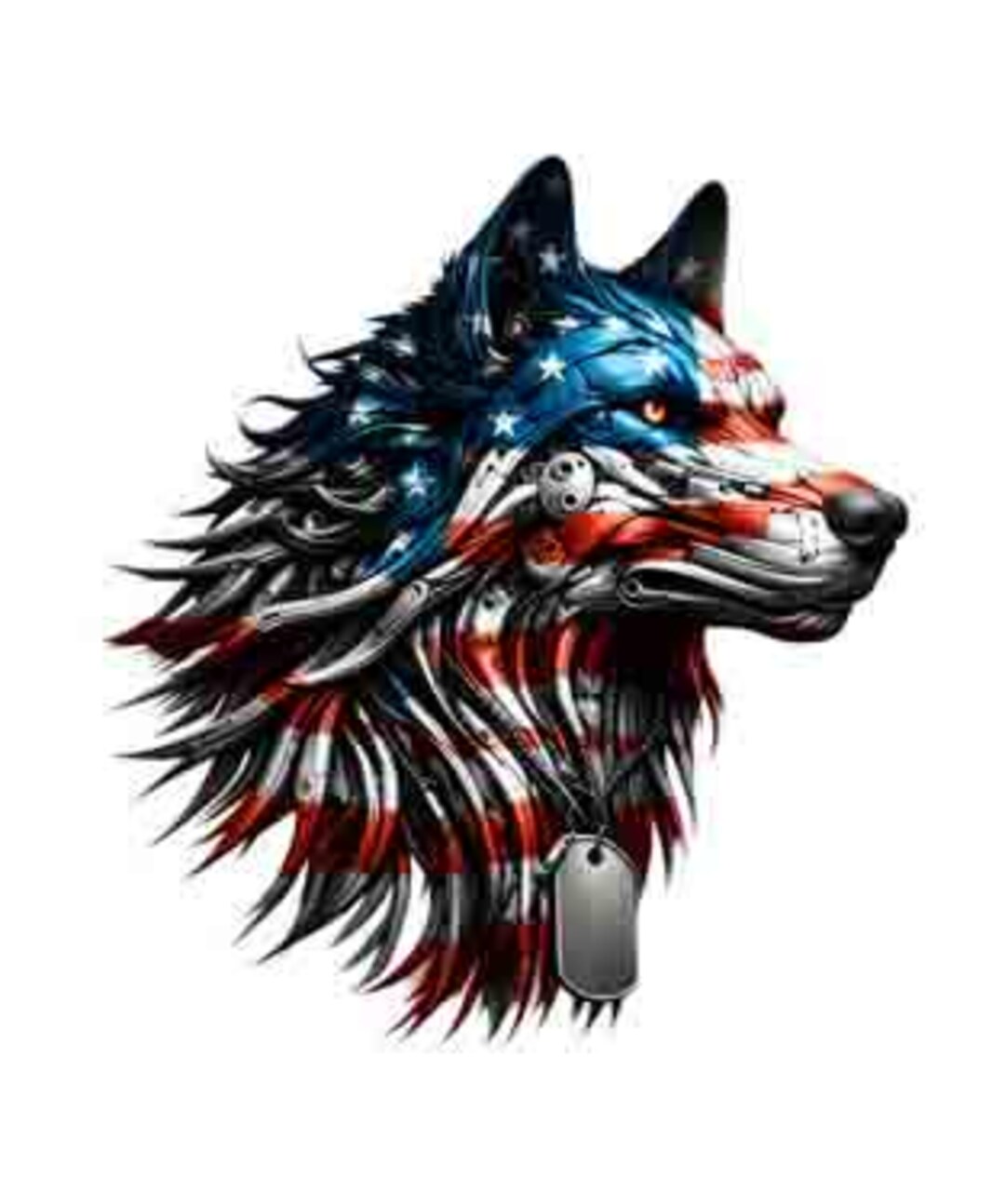 American Patriot - Biomechanical Wolf Instant Digital Download Military ...