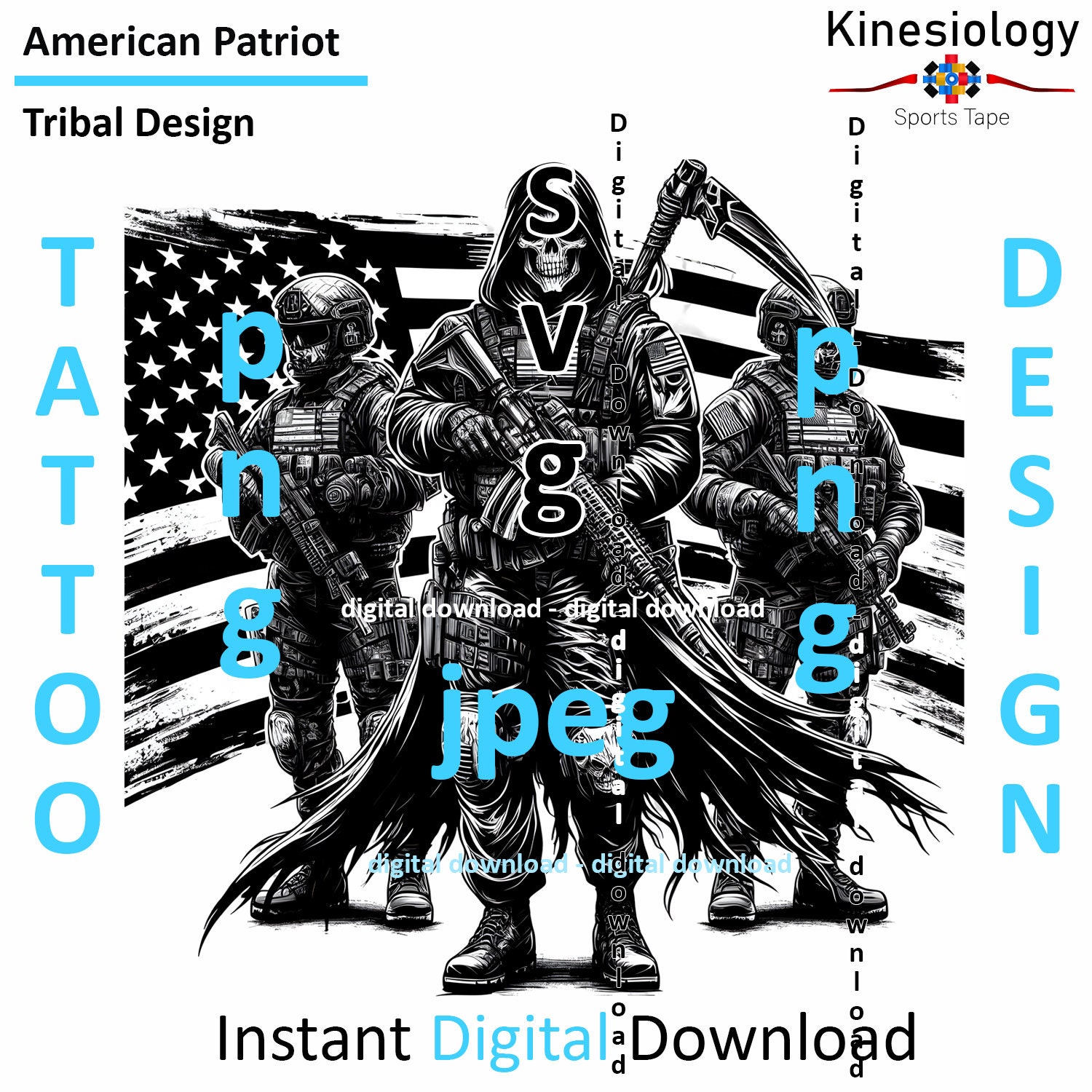 American Patriot Soldier - Skull Grim Reaper , Army Military Digital ...
