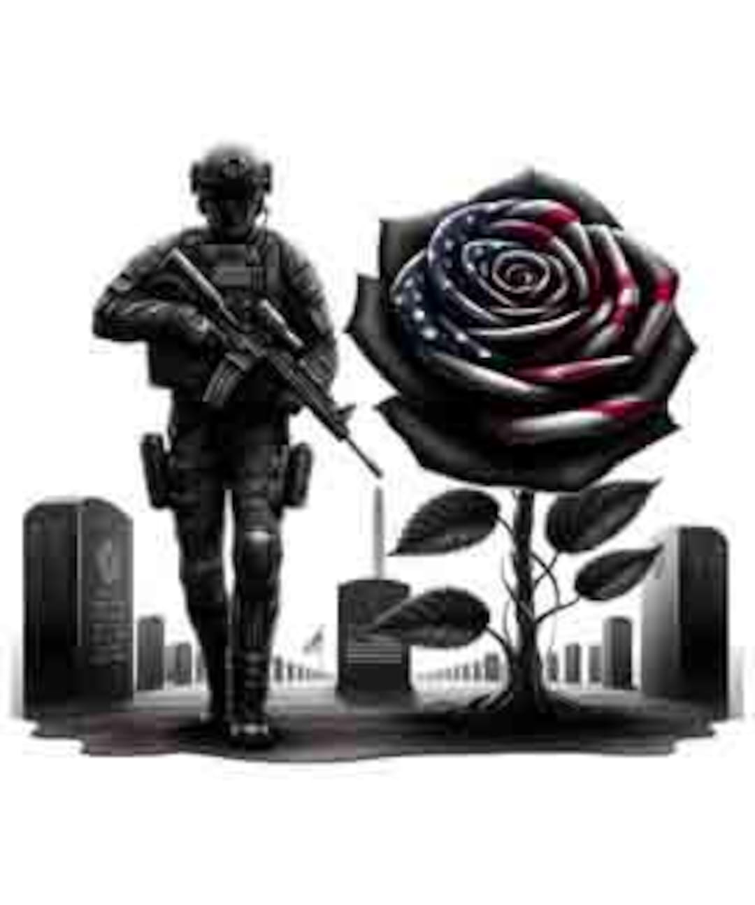 American Patriot - Rose Memorial Soldier Military Svg Digital Art PNG ...