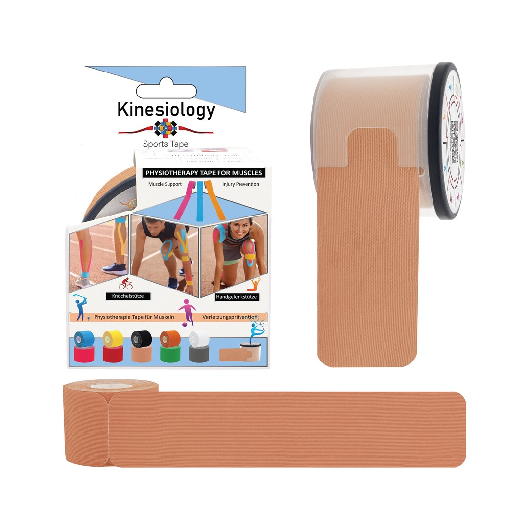 Sports Tape Beige Pre Cut With Dispenser - Athletic Sports Tape - for ...