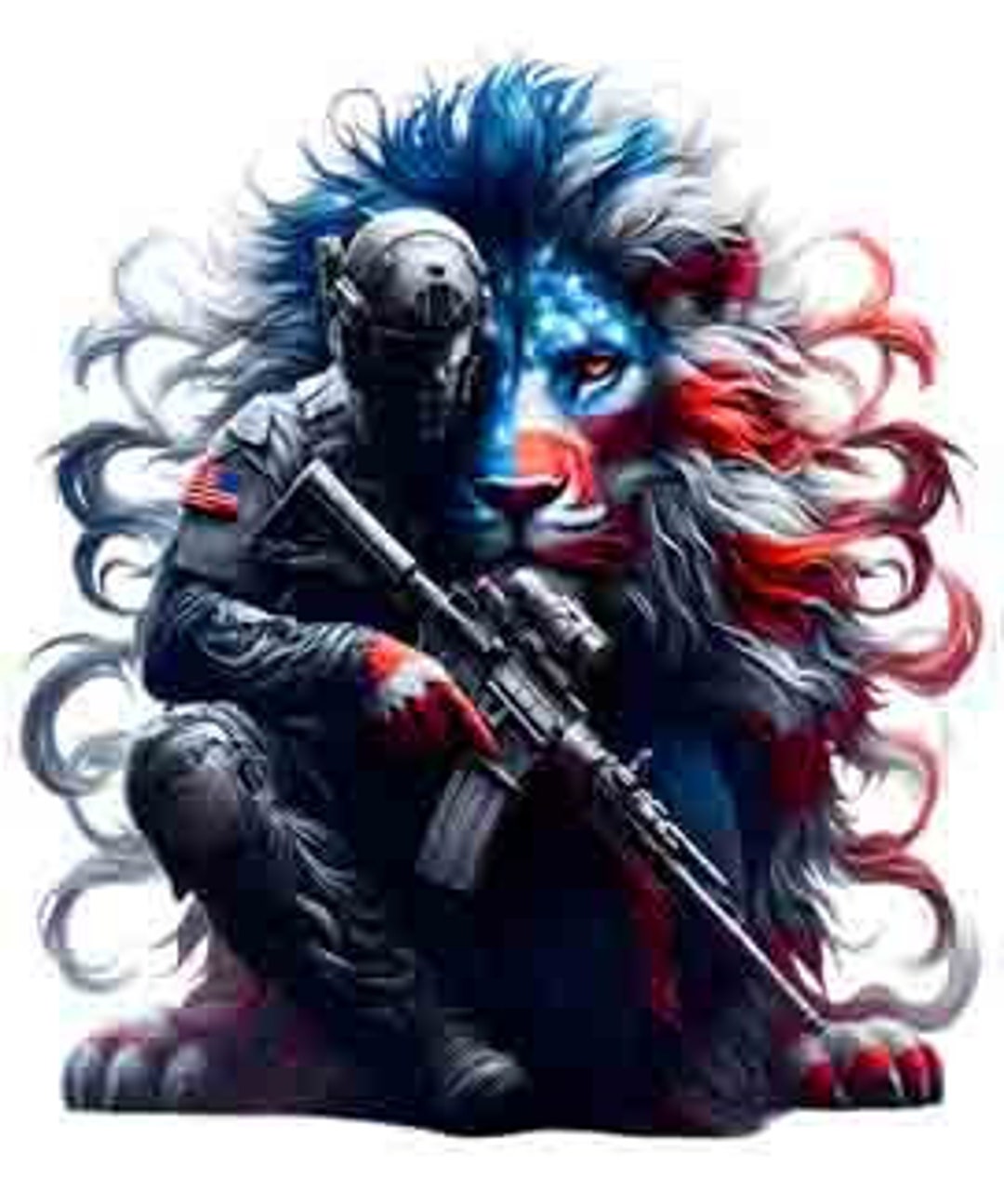 Lion Patriot - Digital Art | PNG, JPEG & SVG | Instant Download for ...