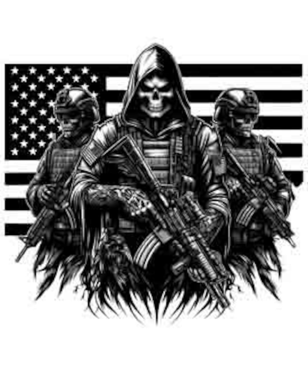 American Patriot Soldier - Skull Grim Reaper , Army Military Digital ...