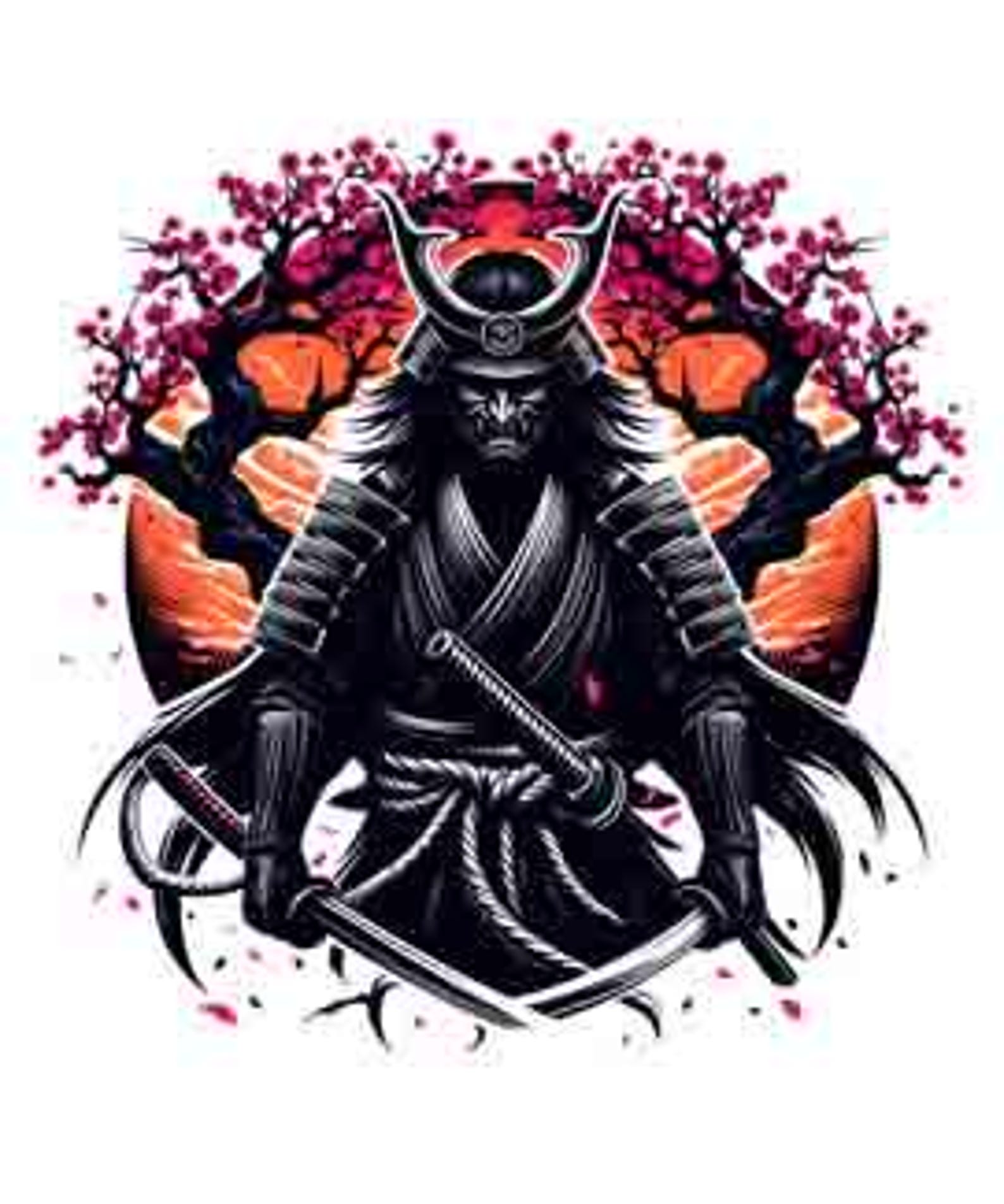 Samurai Shinigami Warrior - Ancestral Defender Japan Png Digital Art PNG JPEG & SVG Instant ...