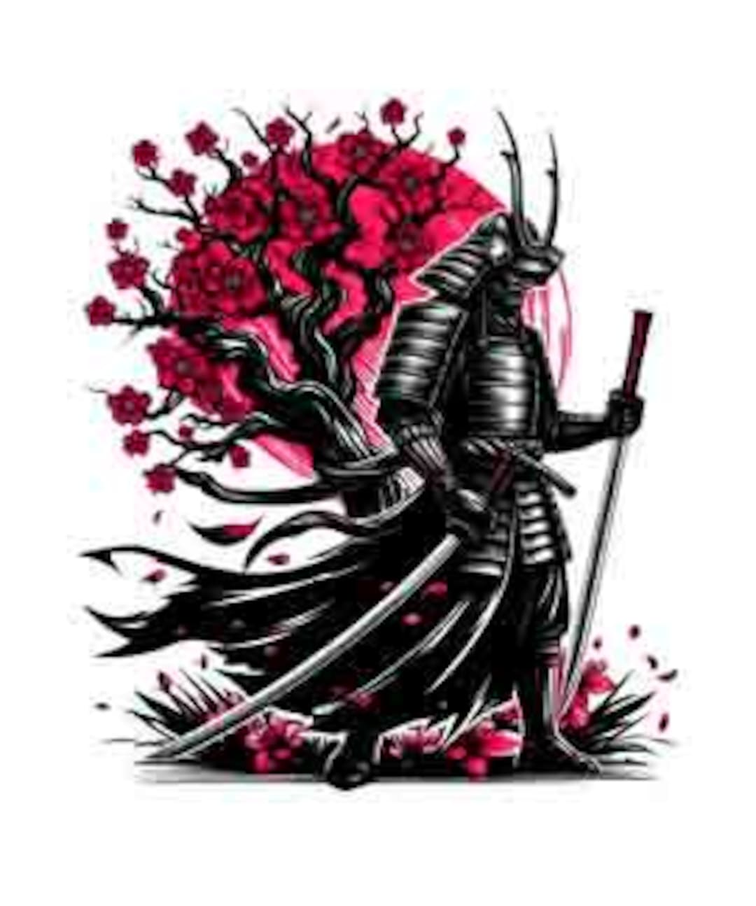 Samurai Shinigami Warrior - Wandering Soul Japan Png Digital Art PNG JPEG & SVG Instant Tattoo ...