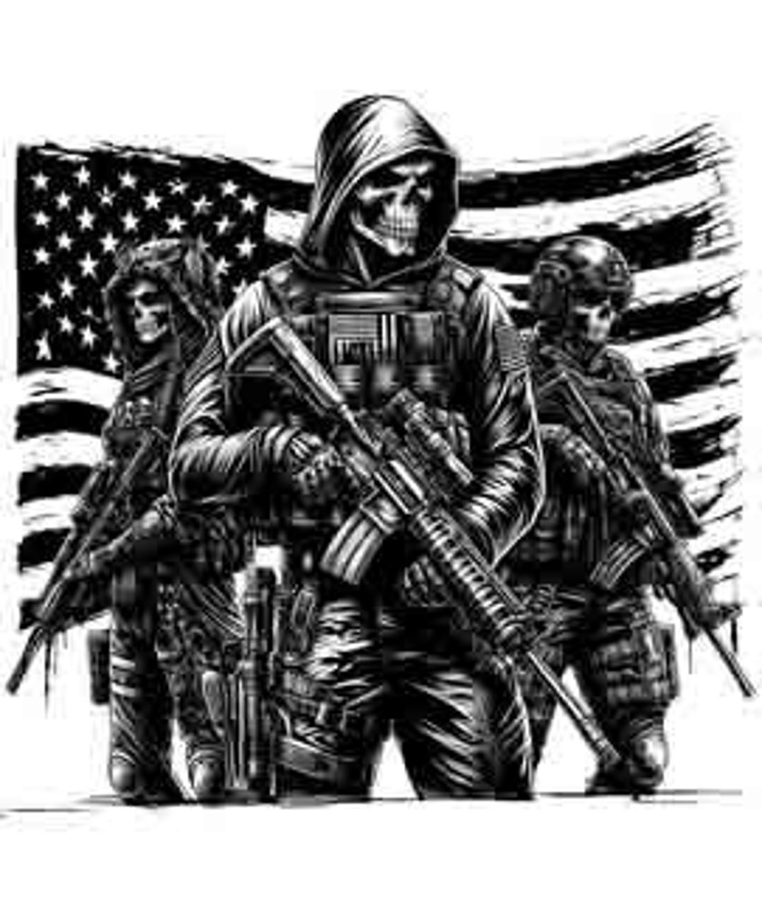 American Patriot Soldier - Skull Grim Reaper , Army Military Digital ...