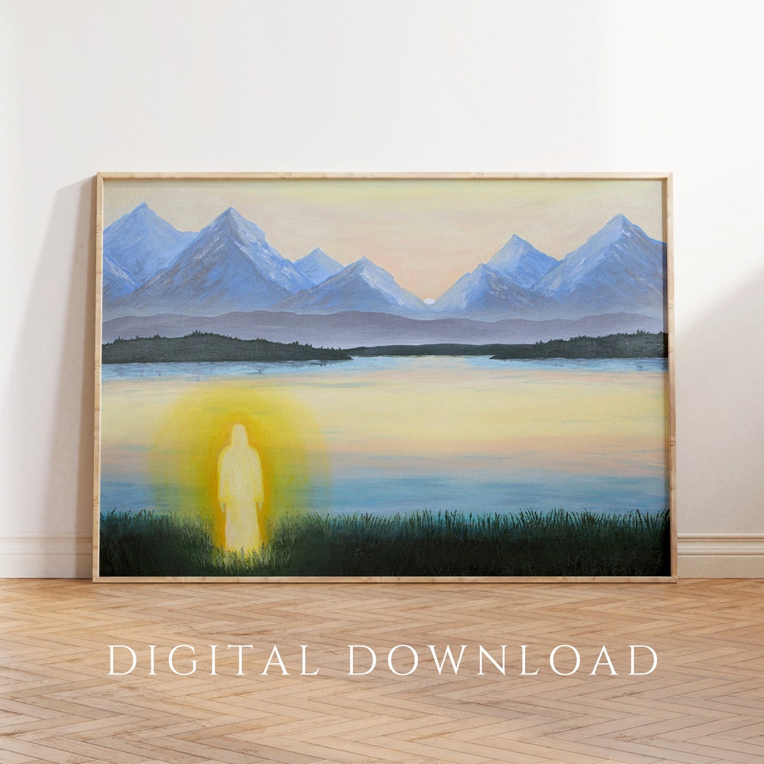Jesus Christ Wall Art Contemporary Christian Landscape Wall Print Jesus ...