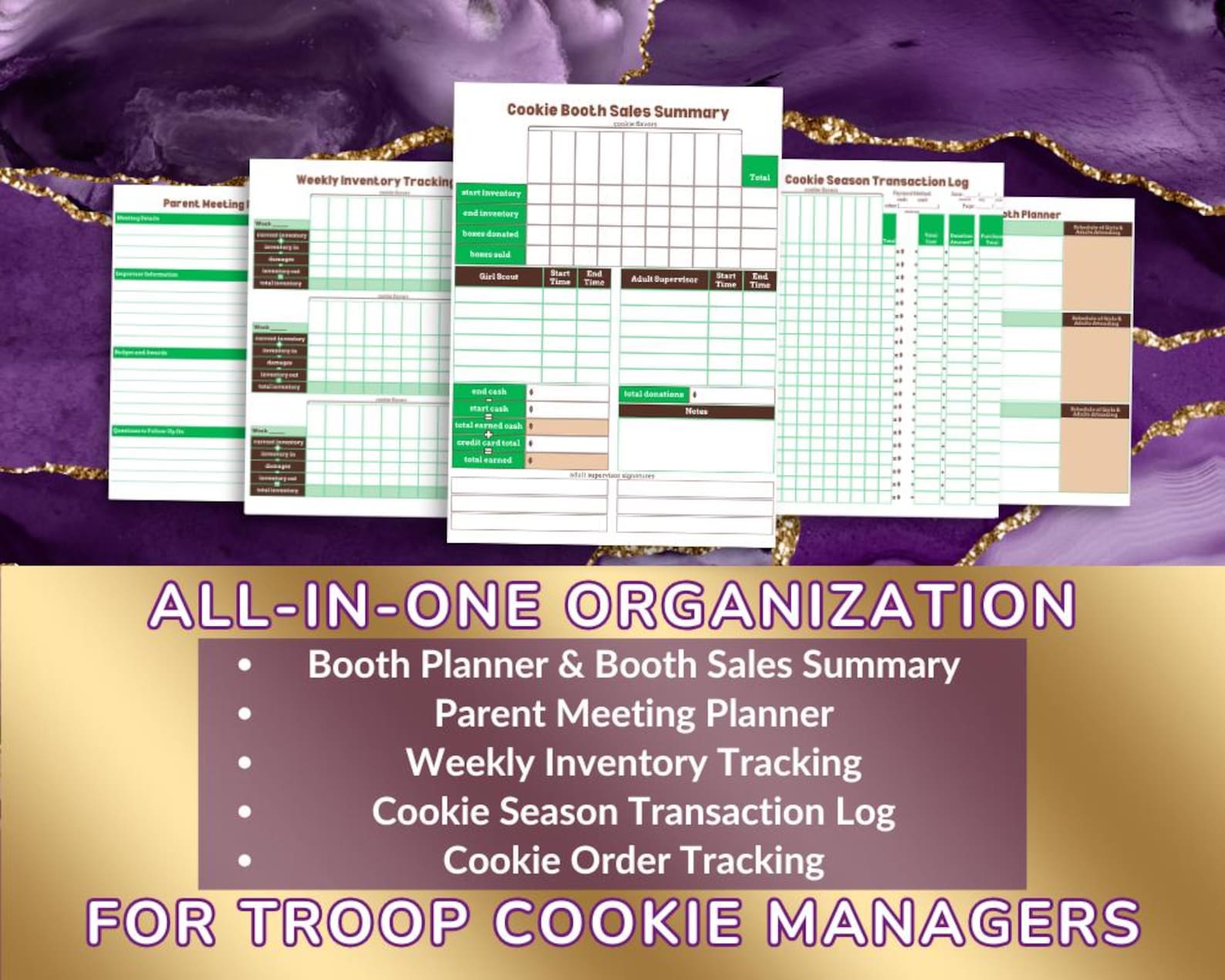 Troop Cookie Manager Binder – Printable PDF for Girl Scouts – Track ...