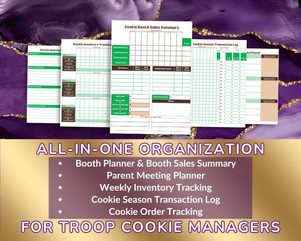 Troop Cookie Manager Binder – Printable PDF for Girl Scouts – Track ...