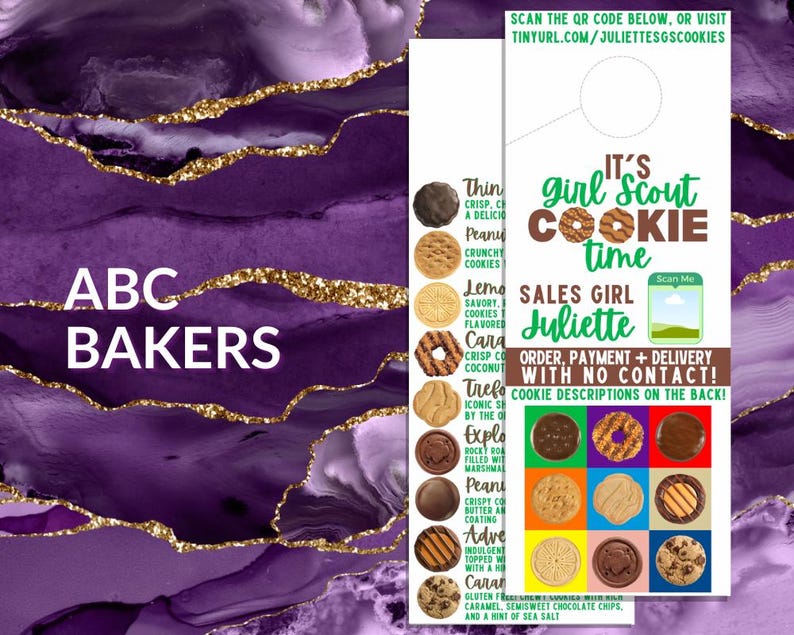 Girl Scout Cookie Door Hanger: Customizable Template (digital Download ...