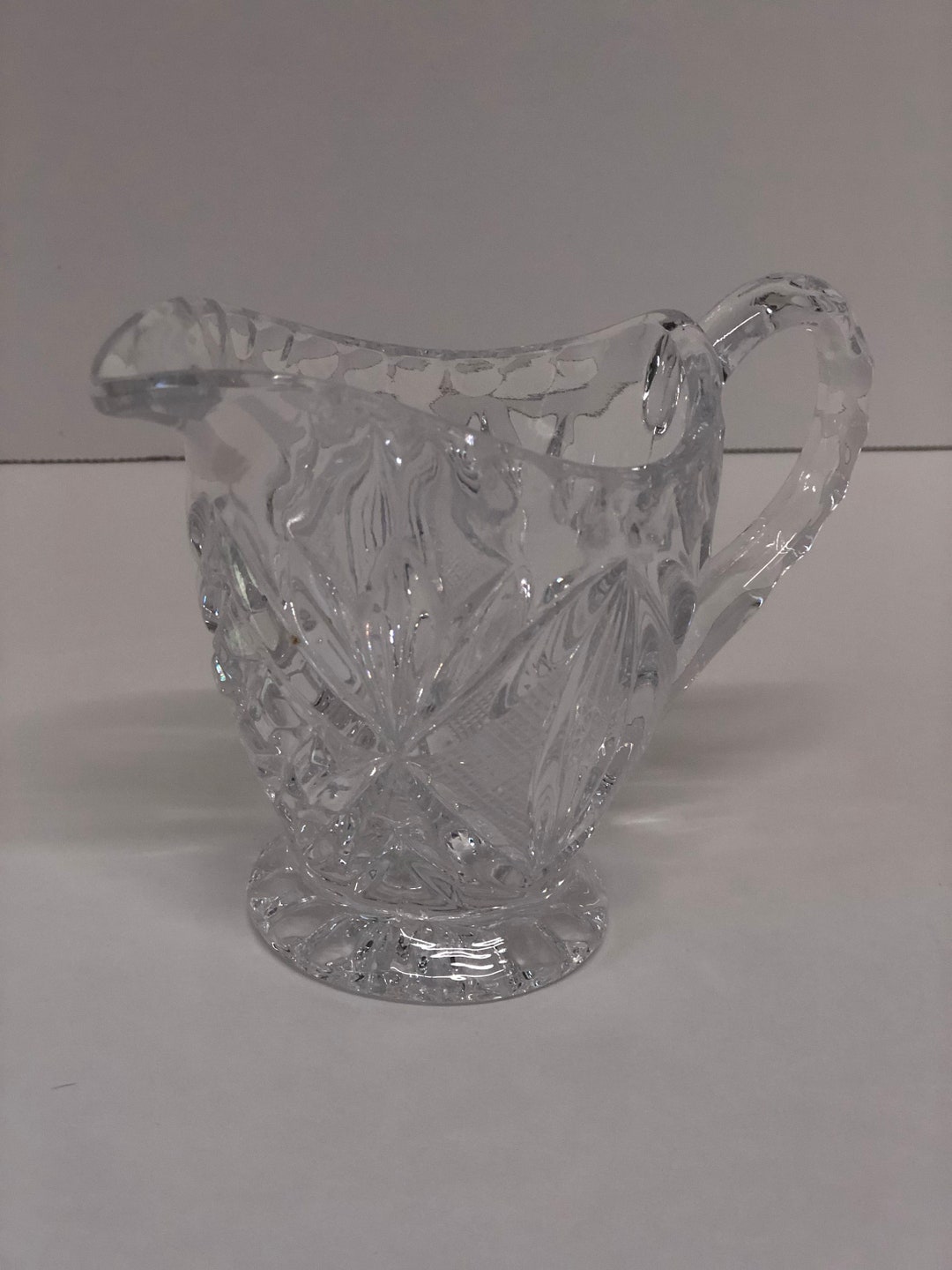Vintage Footed Crystal Creamer - Etsy