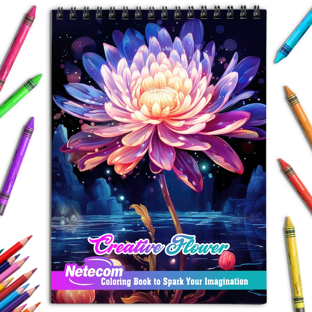Creative Flower Coloring Book Spiral Bound discover 30 Mesmerizing ...