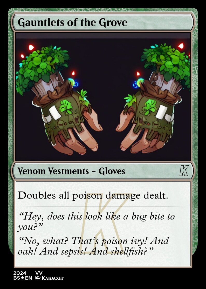 D&d Magic Item Cards - Venom Vestments - Etsy