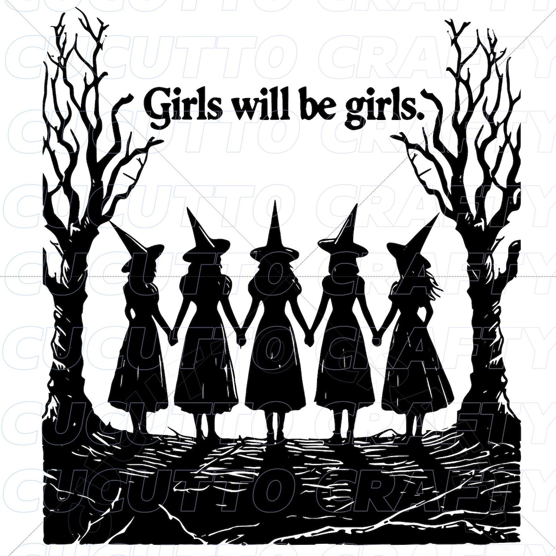 Girls Will Be Girls Witch PNG, Funny Witch SVG, Halloween Women PNG ...