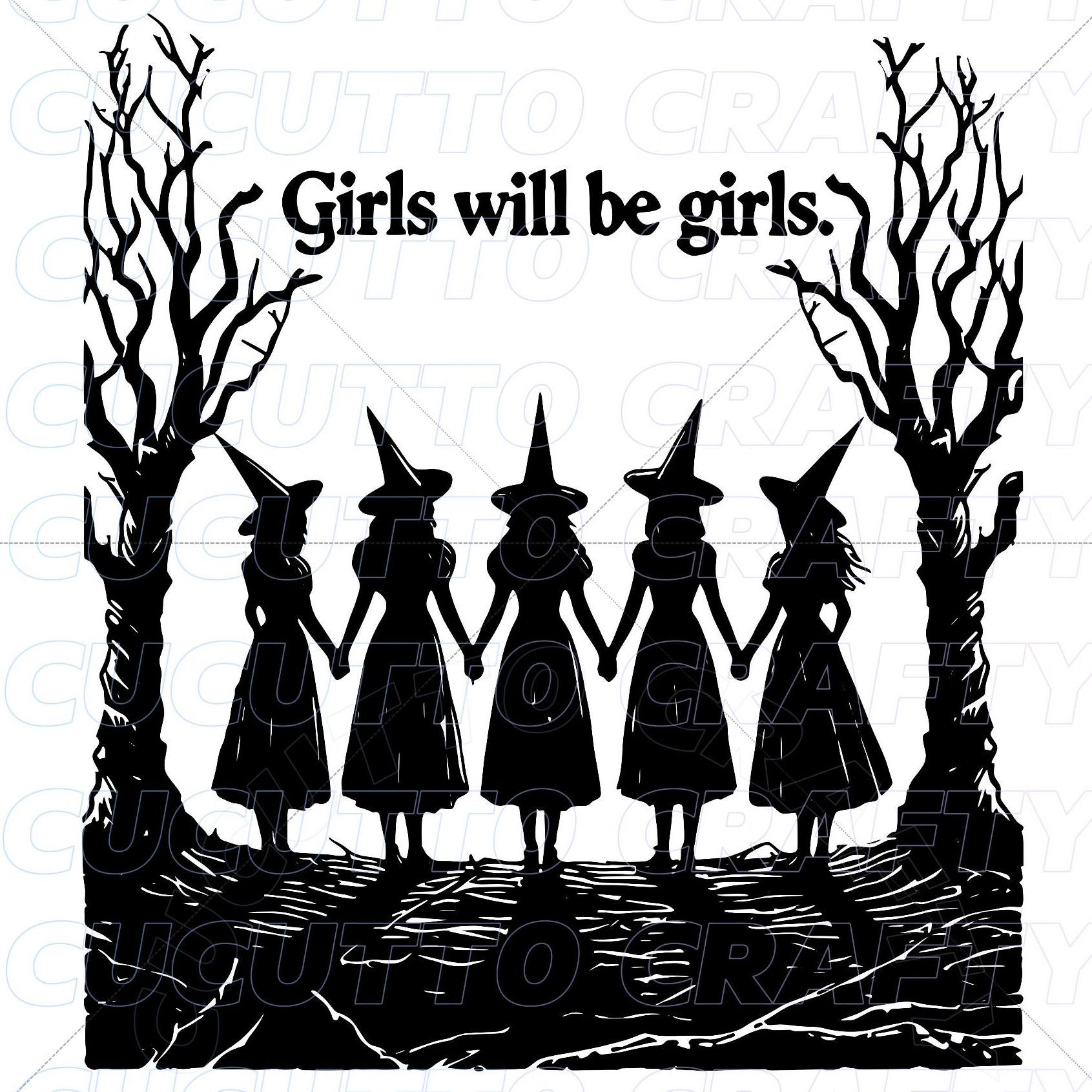 Girls Will Be Girls Witch PNG SVG: Funny Halloween Design - Etsy