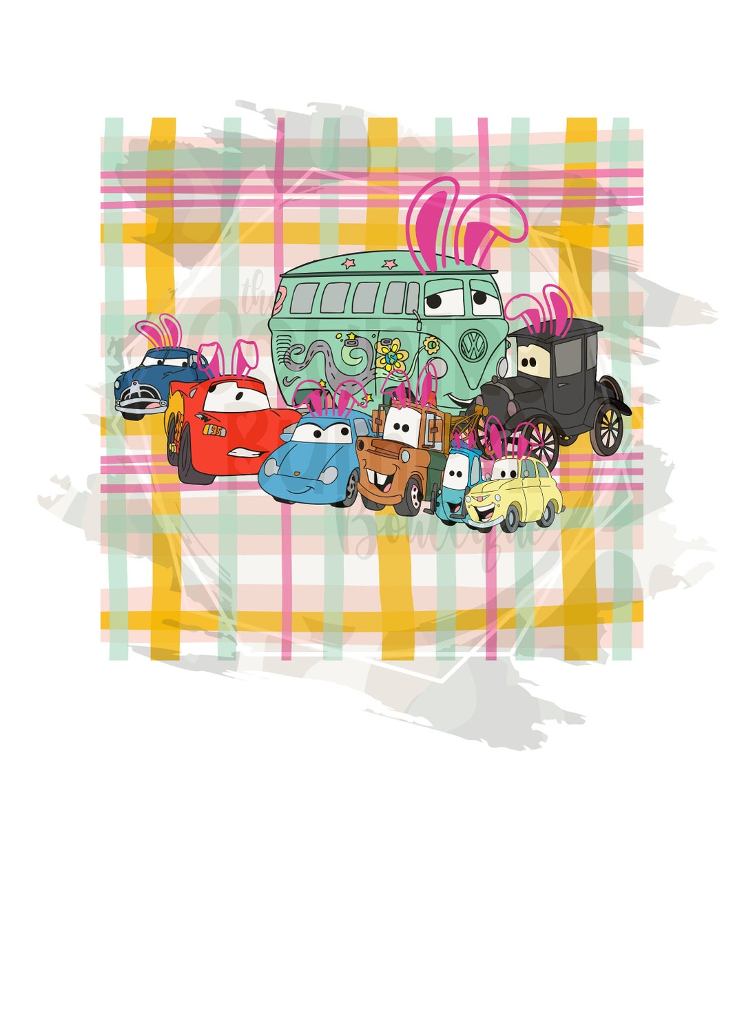 Bunny Cars PNG Sublimation Instant Digital Design - Etsy