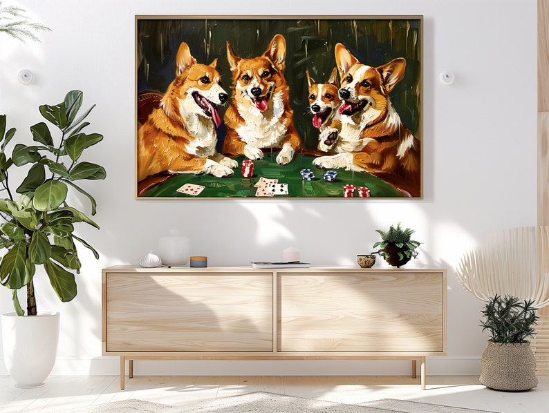 Dogs Playing Poker | Corgis | Painting | Digital Download - Etsy