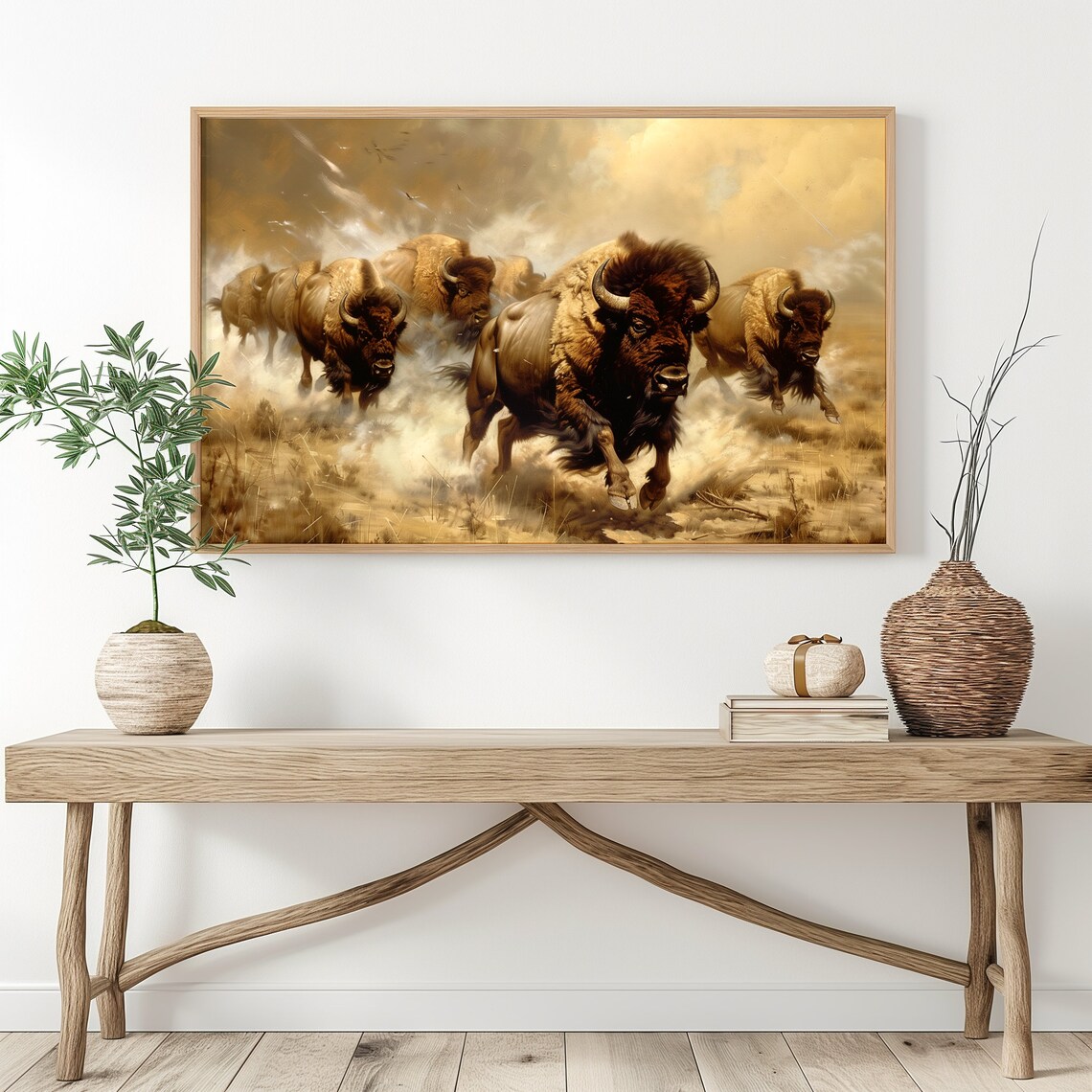 Bison Herd Stampeding | Painting | Digital Download | 2 - Etsy