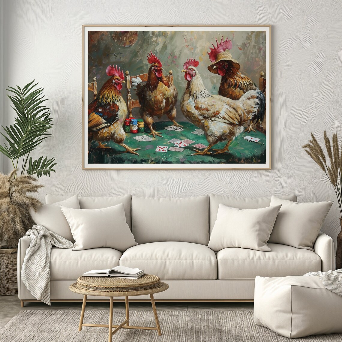 Chickens Playing Poker | Painting | Digital Download | 1 - Etsy
