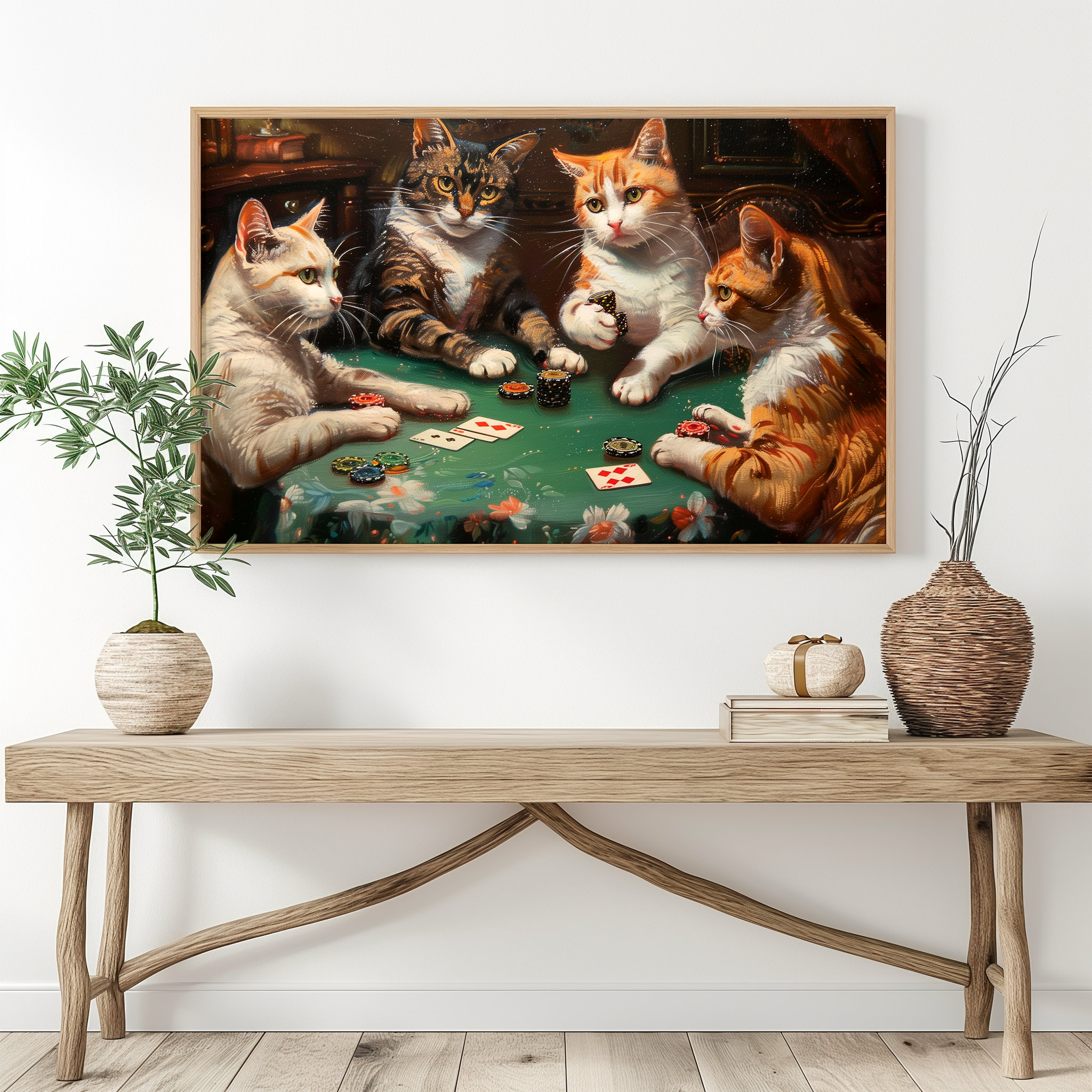 Cats Playing Poker | Painting | Digital Download | 2 - Etsy