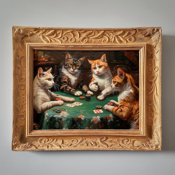 Cats Playing Poker - Etsy
