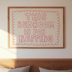 This Bedroom is for Napping Print: Trendy Bedroom Decor (digital ...